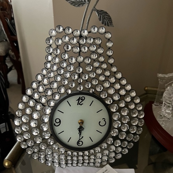 Wall Decor | Pear Rhinestone Clock | Poshmark